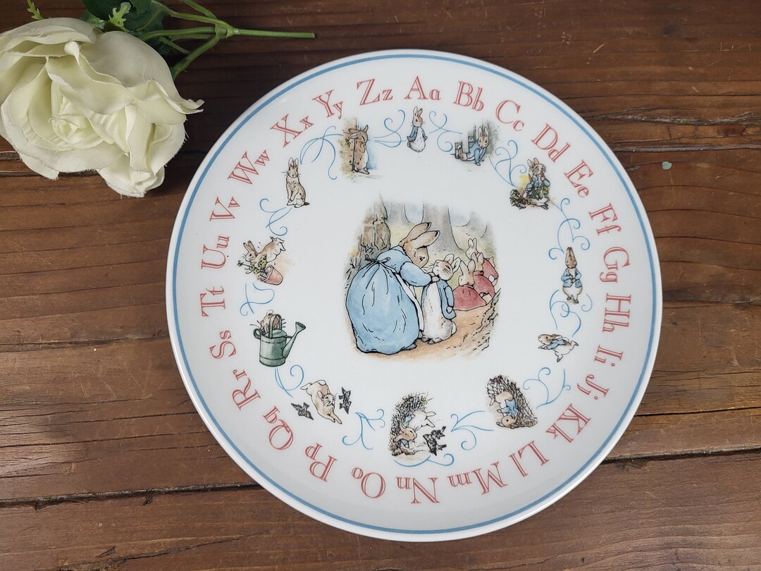 1993 Beatrix Potter Alphabet Salad Plate -peter Rabbit Frederick Warne ...