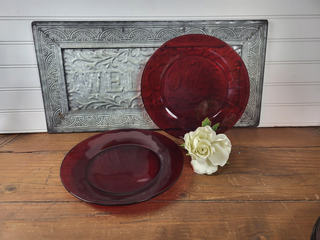 Anchor Hocking R1700 Royal Ruby 9 Dinner Plates Set of 2 - Etsy