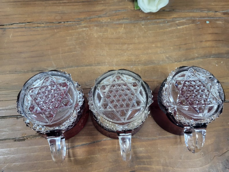 3 Cups EAPG Souvenir Glass Ruby Flash Ruby Stain 1898-1905 - Etsy