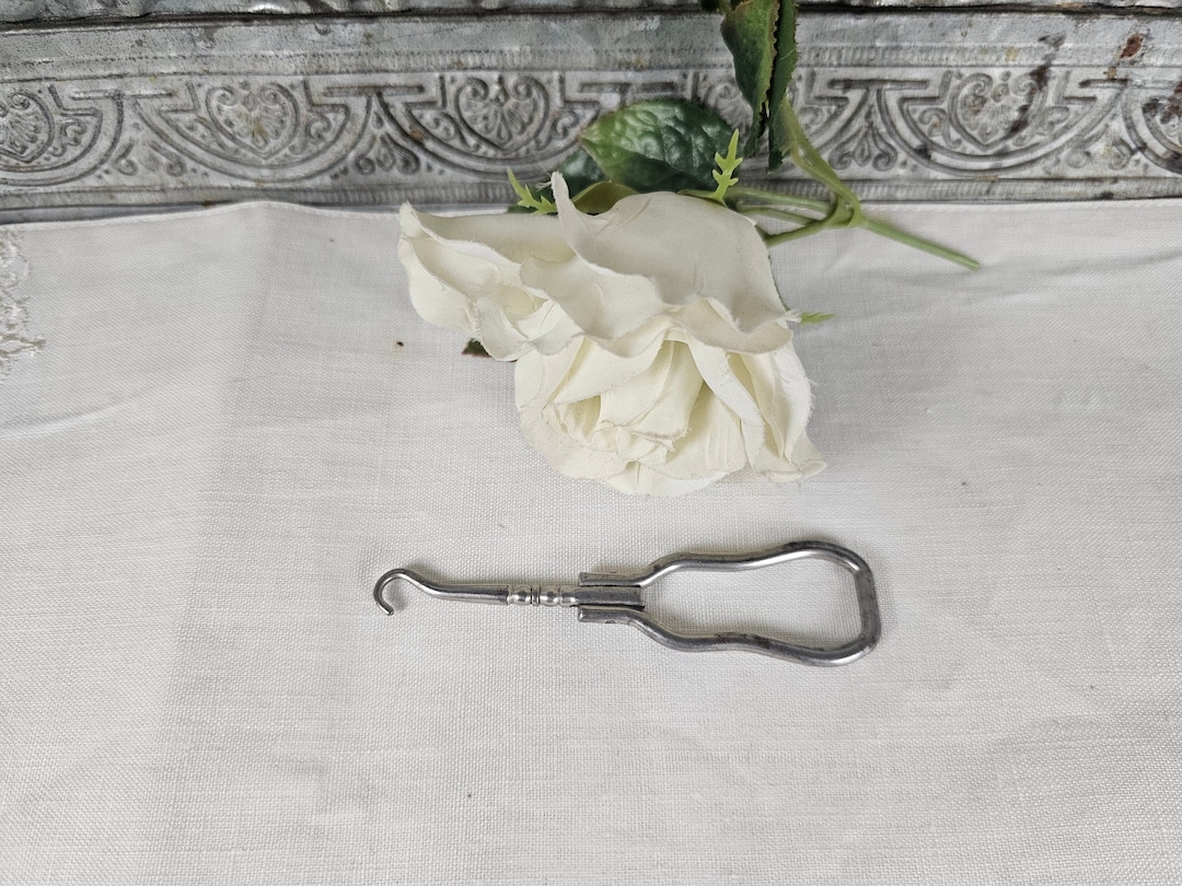 Vintage Folding Metal Shoe Button Hook - Boot Hook - Corset Lace Hook ...