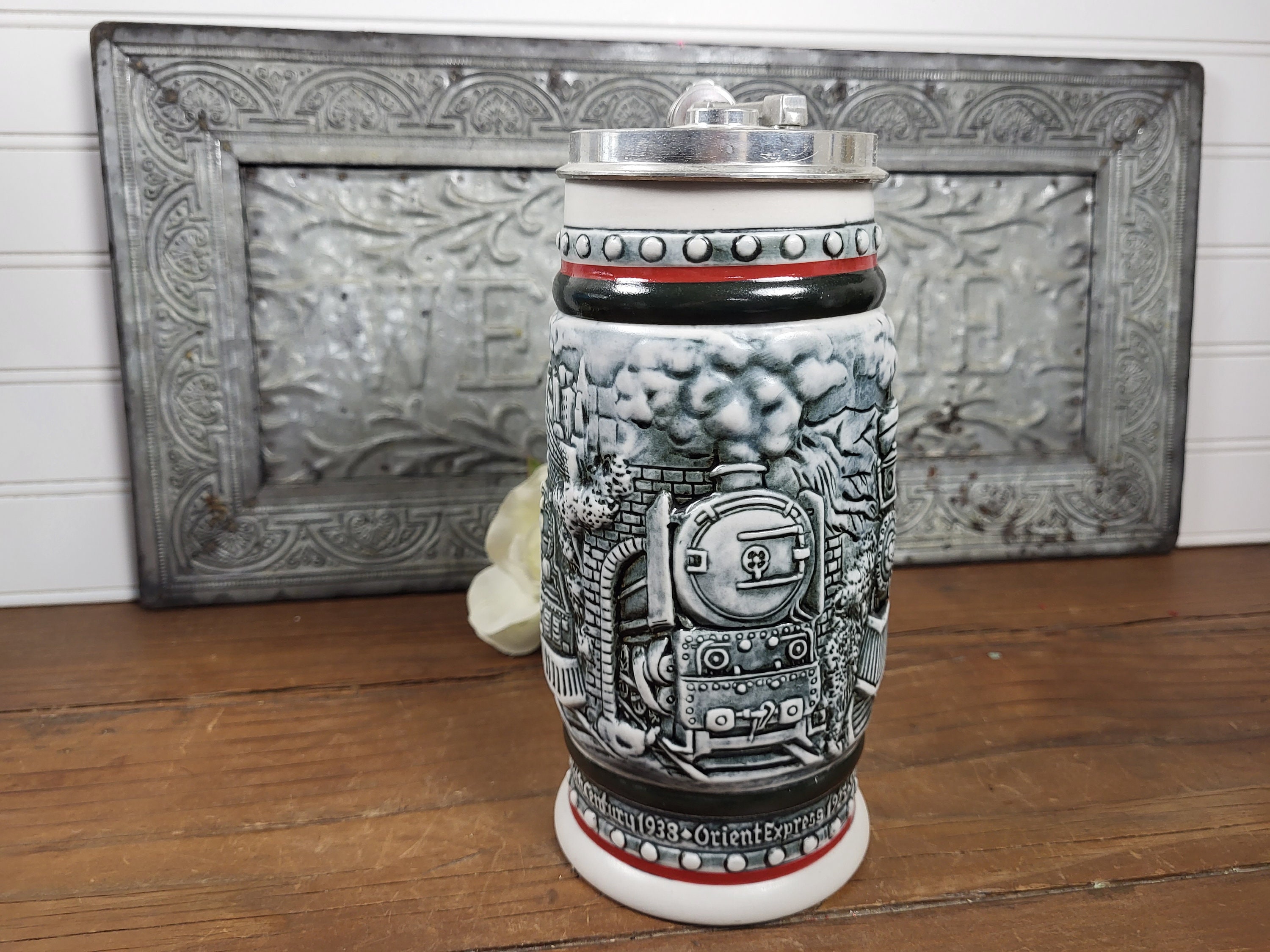 Avon Locomotive 1982 Lidded Beer Stein - Authentic Numbered - Etsy