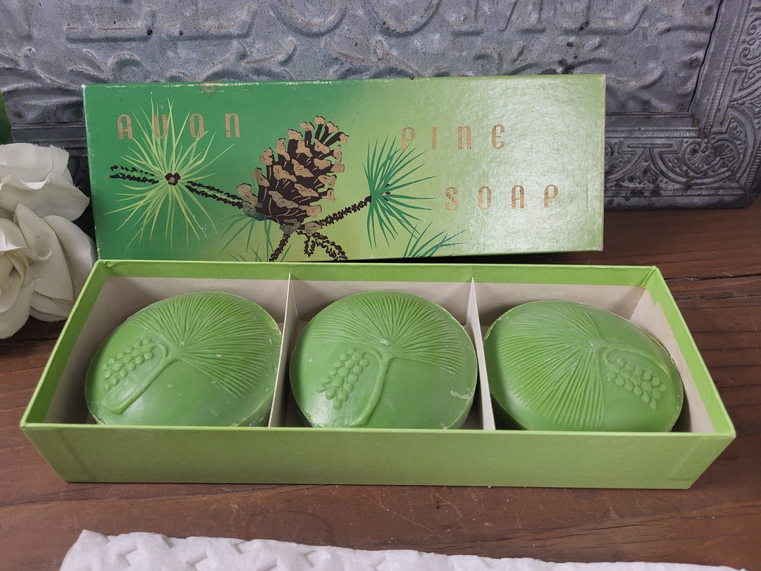 Rare Vintage Avon MCM 1950s Avon Pine Soap Set of 3 Hostess or Guest ...