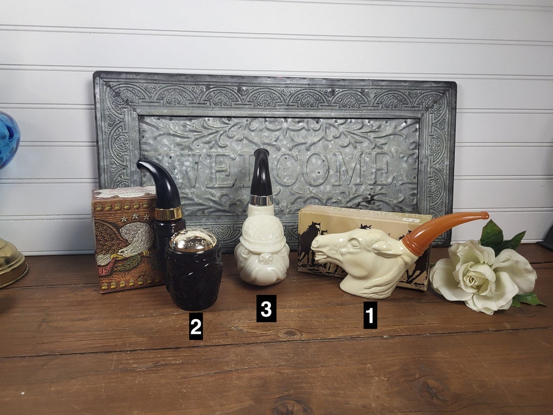 Vintage Avon Pipe Decanters - Wild Mustang, American Eagle, or ...