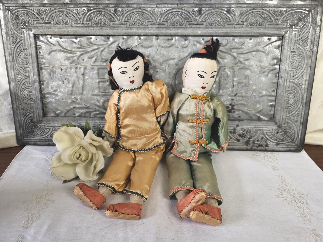Vintage MCM 1960s Ada Lum-style Chinese Stuffed Cloth Dolls - Etsy