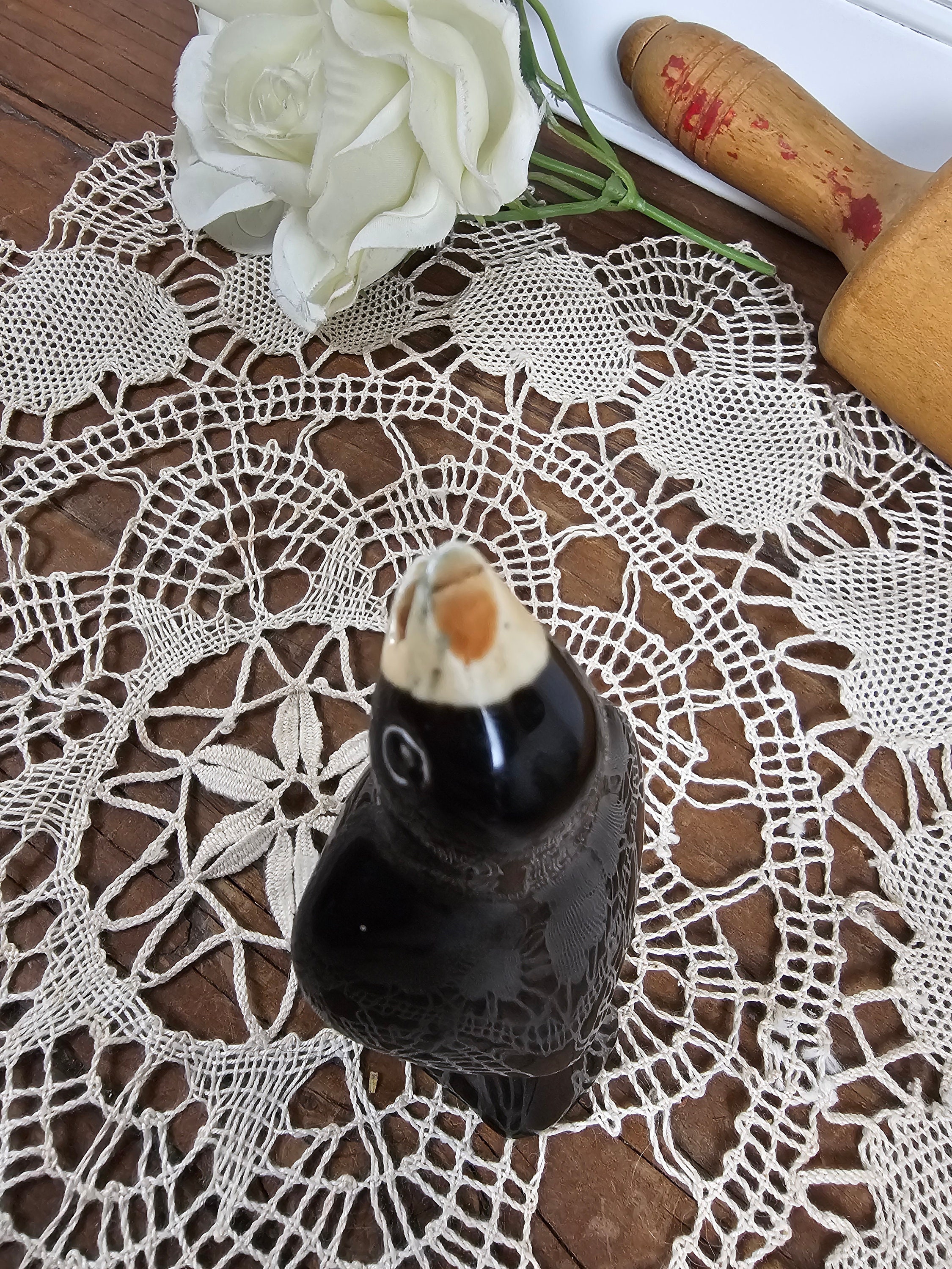 Vintage Black Bird Pie Funnel Pie Vent Glazed Pottery Figurine - Etsy