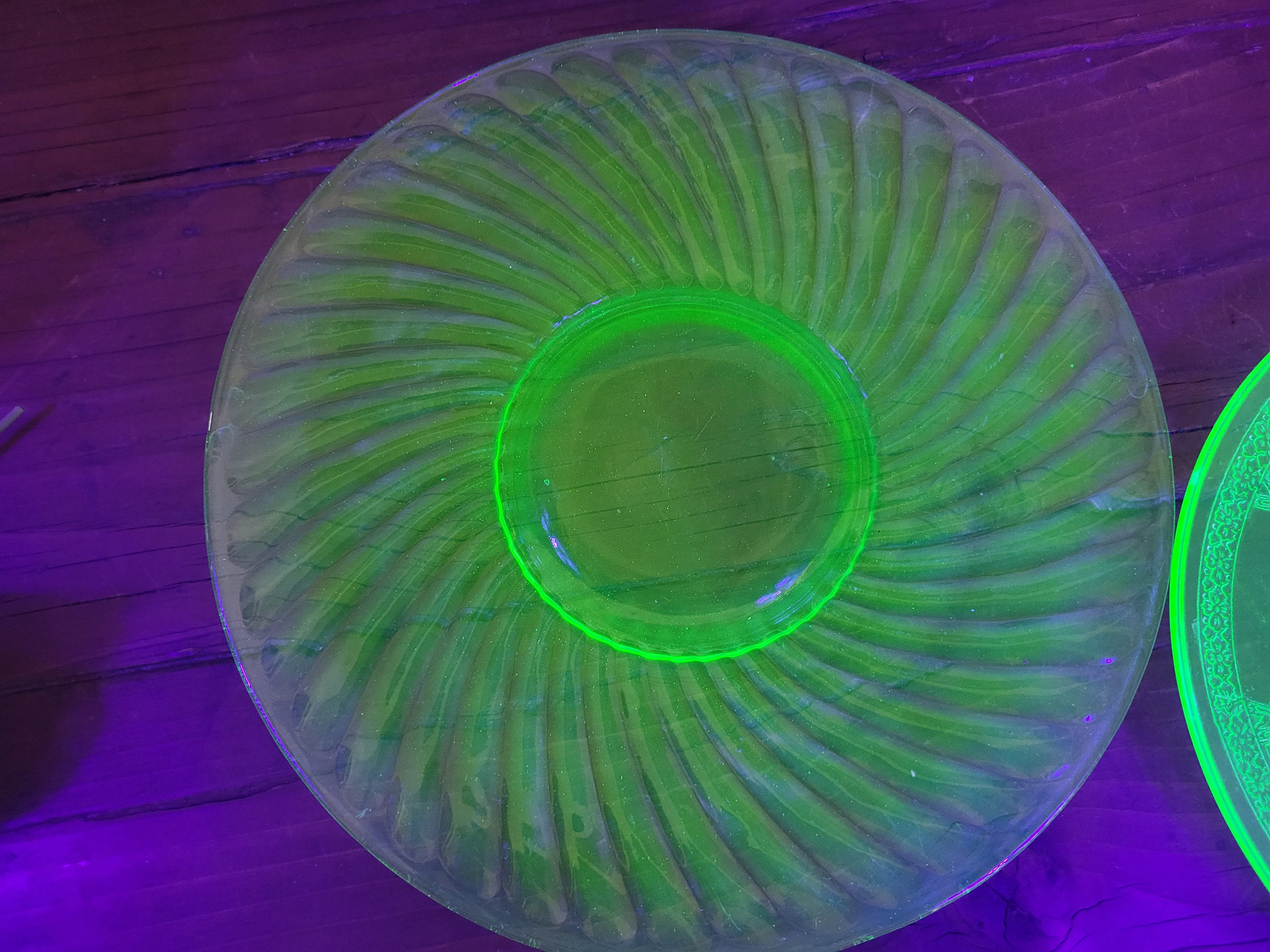 Glowing Uranium or Vaseline Glass Choose From Spiral Green - Etsy