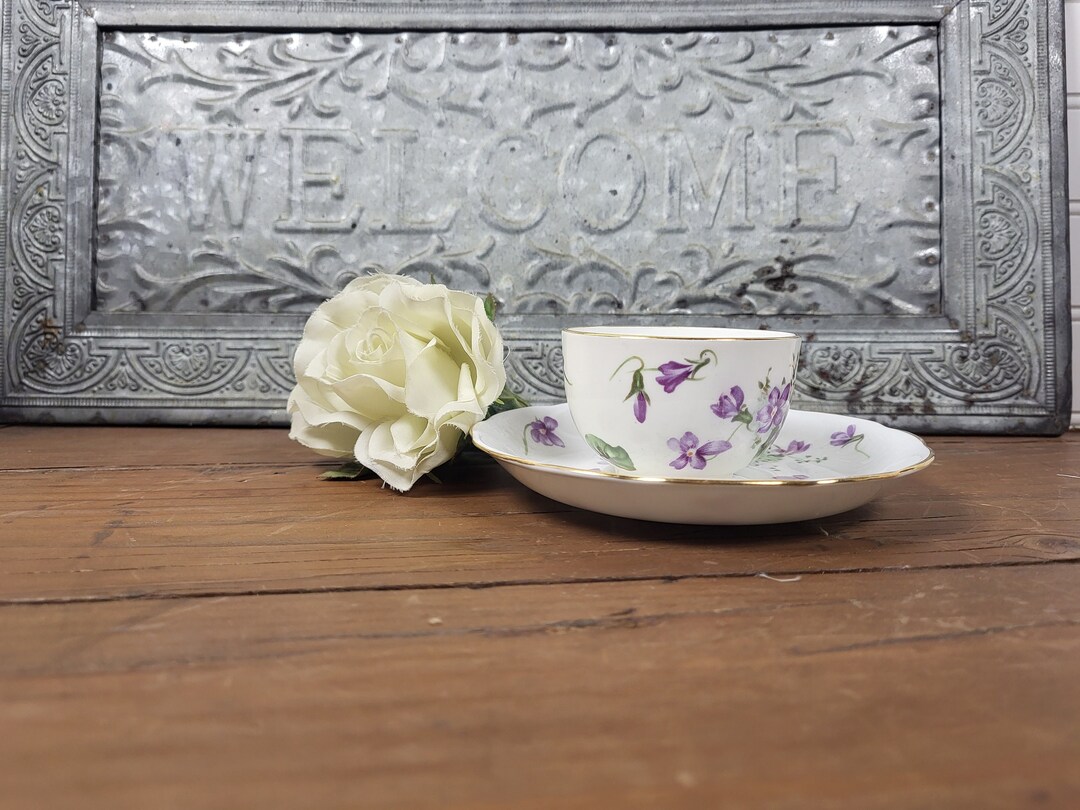 Victorian Violets Hammersley Bone China Open Sugar Bowl and Saucer - Etsy