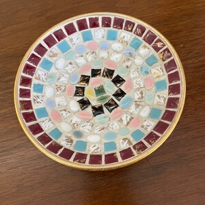 Mid Century Modern Small Mosaic Dish, 1960's Mosaic Tile Plate, Dish ...