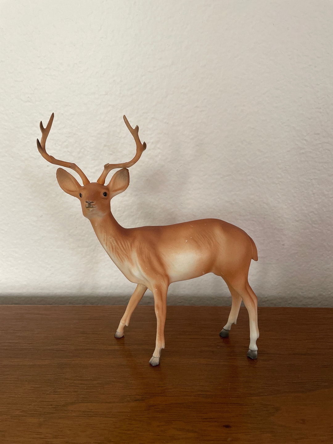 Vintage Reindeer Figurine, 1960's Hard Plastic Reindeer Figurine ...
