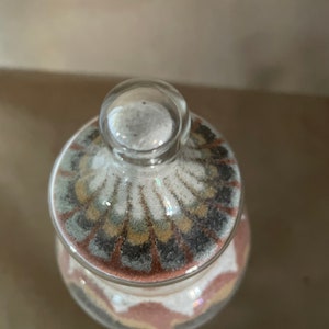 Vintage Sand Art Glass Jar, 1970's Sand Art Display Jar, Earth Tone ...