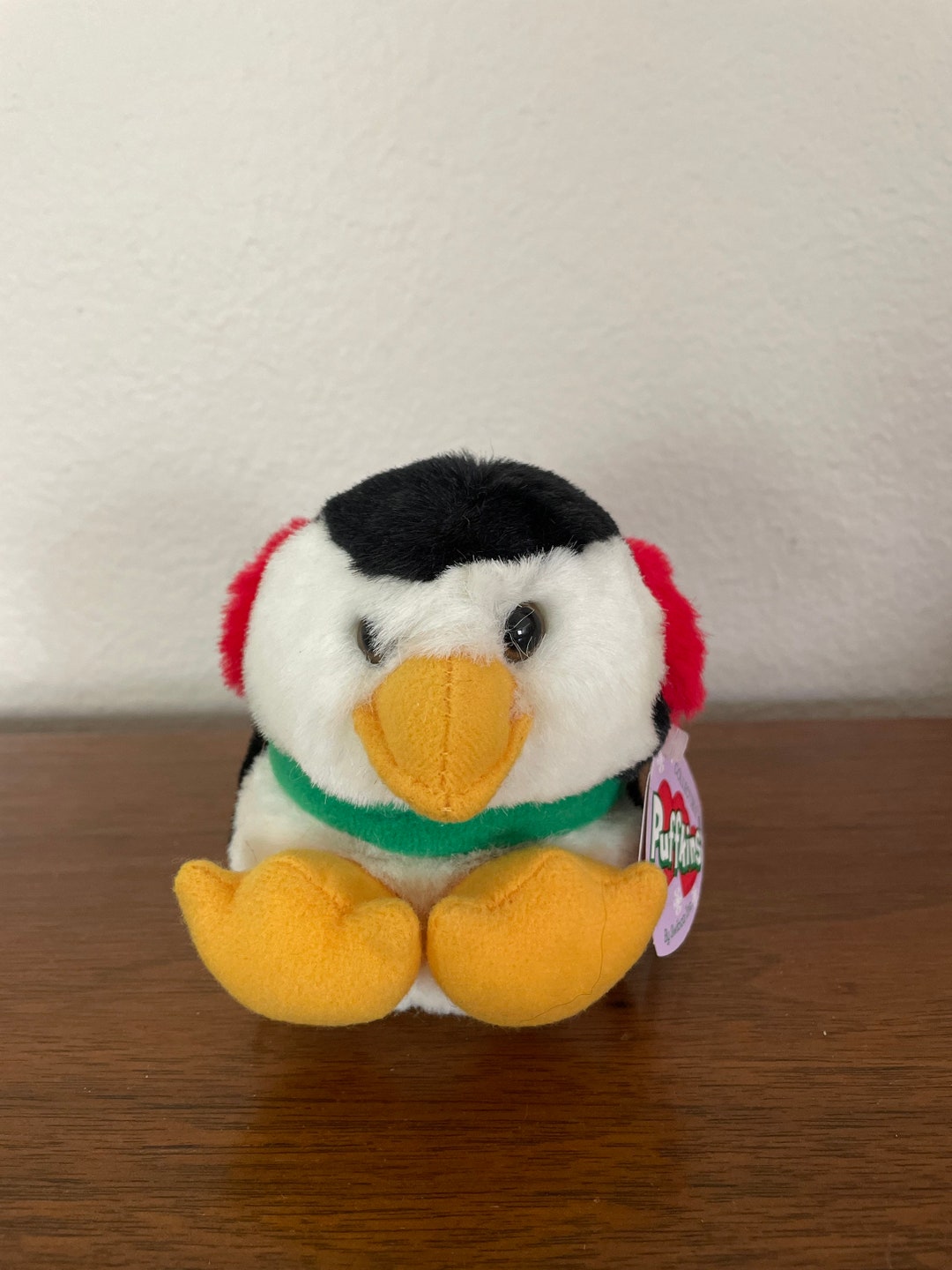 Vintage Puffkins Stuffed Toy, 1990s Swibco Puffkins Chilly the Penguin ...