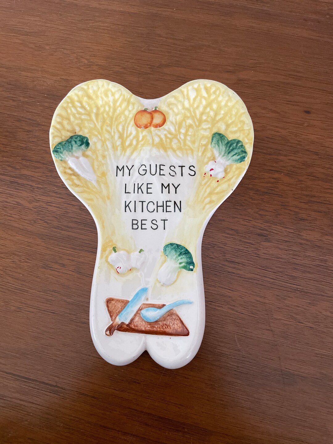 Vintage Ceramic Spoon Rest, 1960's Lefton Kitchen Spoon Rest, Wall ...