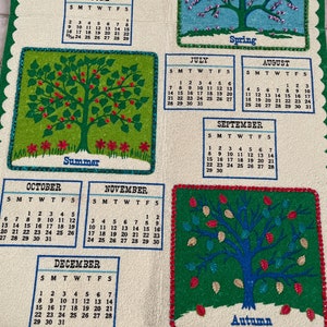 Vintage 1970's Wall Calendar, Bucilla 1974 Jeweled Calendar, Vintage ...