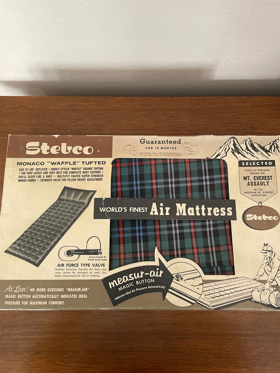 Vintage Air Mattress, 1960's Stebco Waffle Tufted Air Mattress, Model R ...