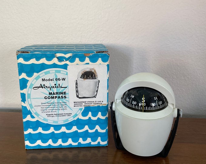 Vintage Boat Compass, 1960's Airguide Marine Compass, Model 66-W, NOS ...