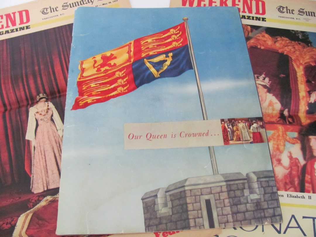 Vintage Queen Elizabeth Coronation Programs, 1950's England, Queen ...