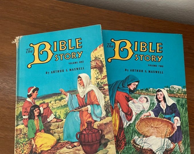 Vintage Bible Story Books, 1950's the Bible Story Volumes 1 and 2 ...