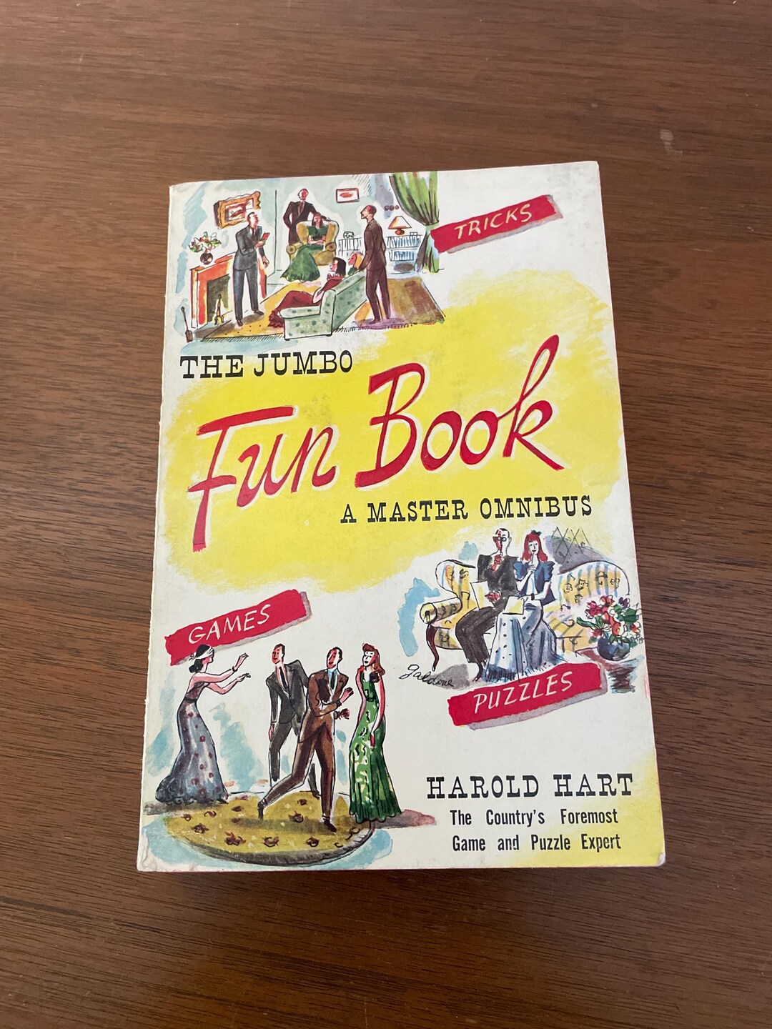 Vintage Game and Puzzle Book, 1940's the Jumbo Fun Book, Tricks, Games ...