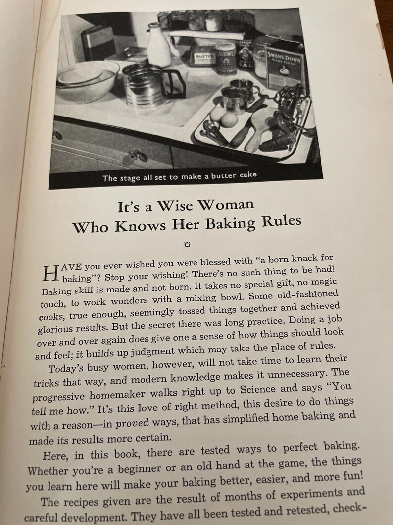 Vintage Baking Cookbook, 1930's General Foods All About Home Baking ...
