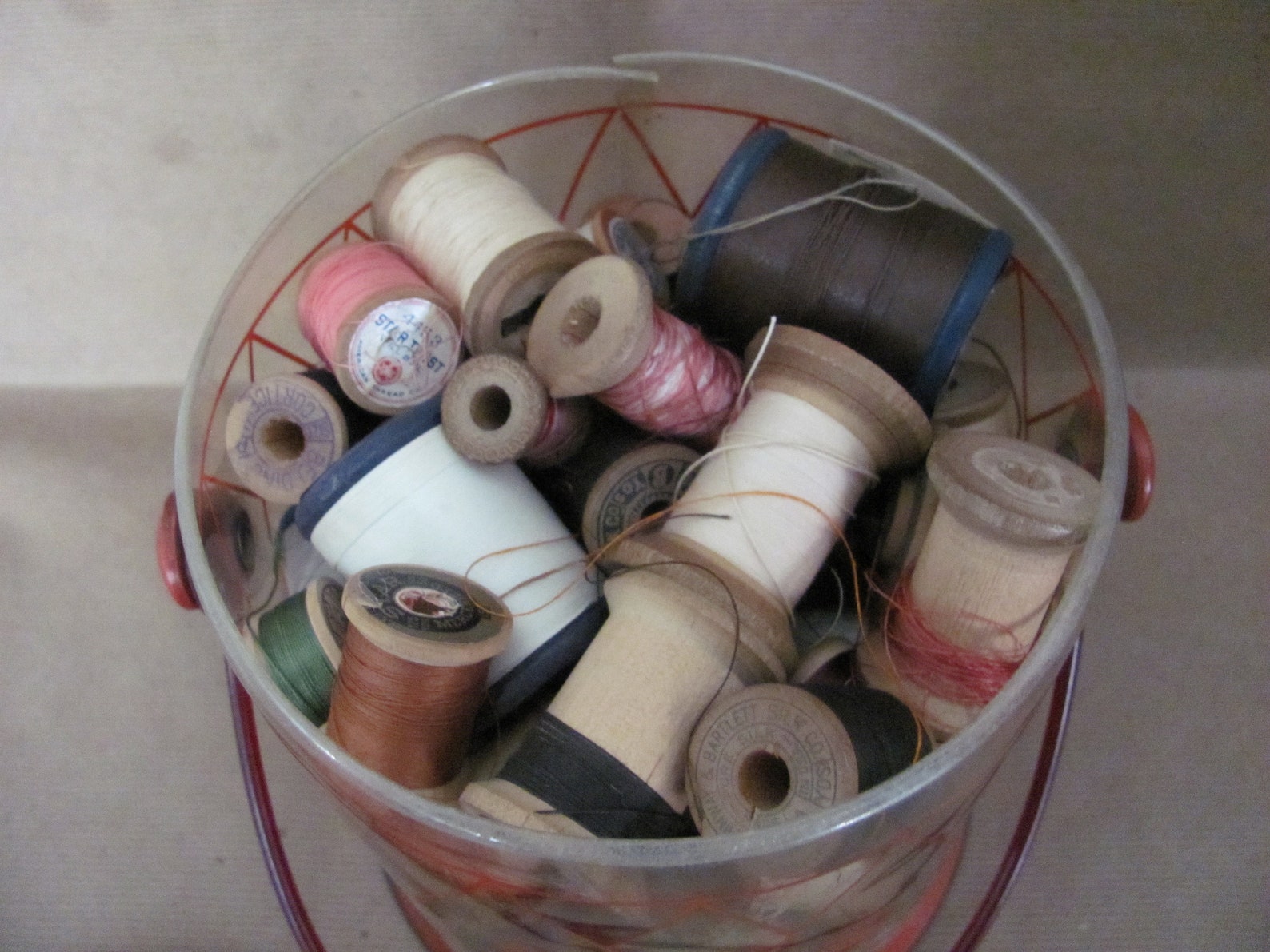 Vintage Sewing Box Thread Lot 1950's Wood Spool Thread - Etsy
