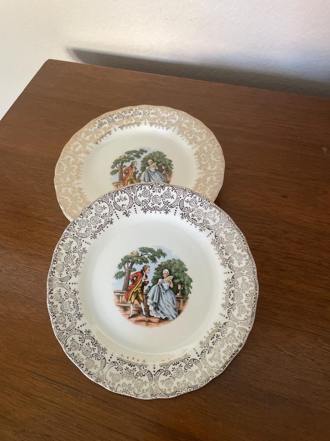 Vintage Bread Plates, 1940's Sebring Pottery, Chantilly Pattern ...