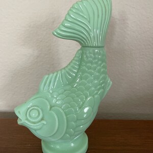 Vintage Avon Fish Bottle, 1970s Avon Green Milk Glass Bottle ...