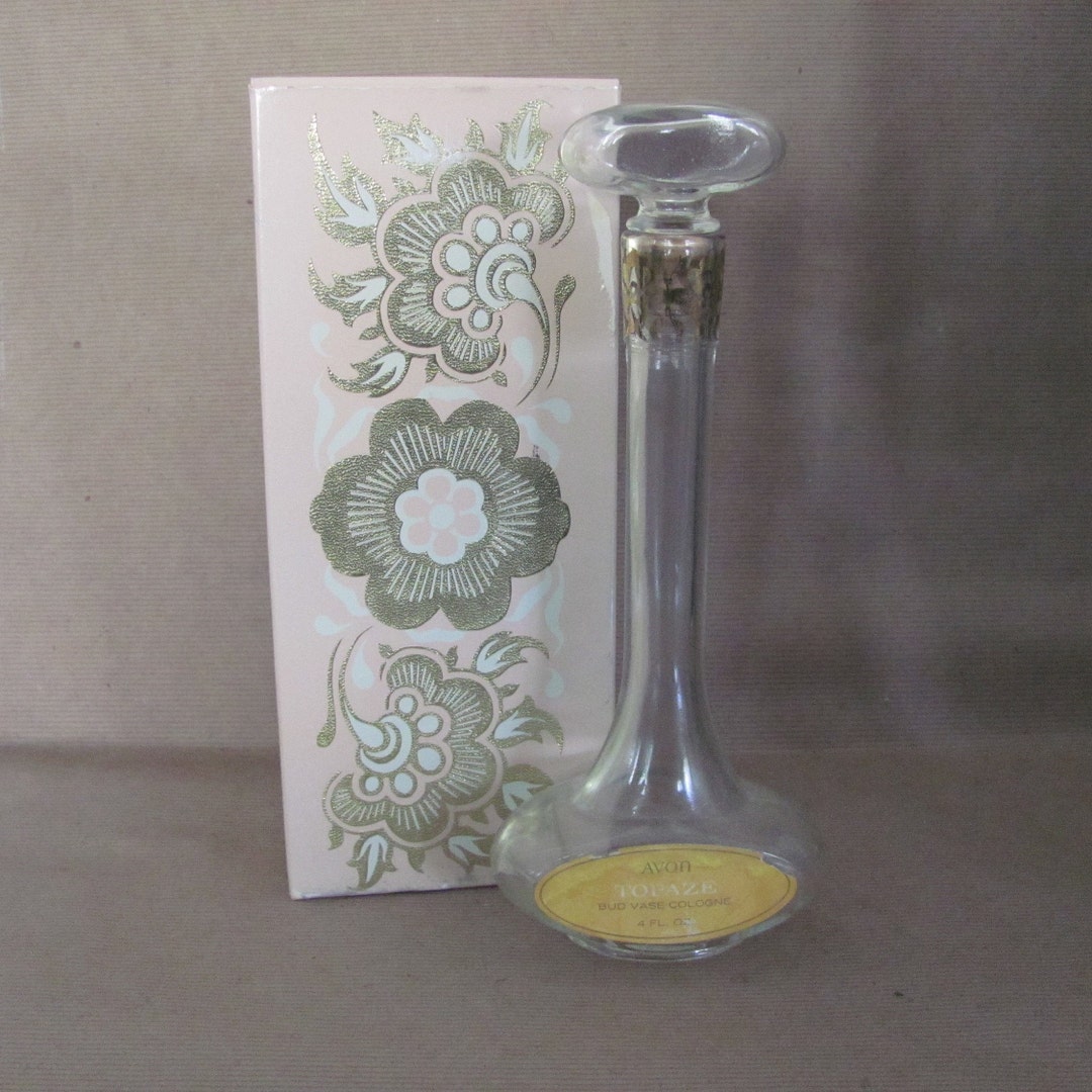 Vintage Avon Vase, Bottle, 1970's Avon Bud Vase, Clear Glass Bud Vase ...
