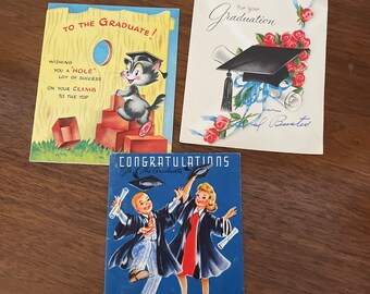 Vintage Graduation & School Cards - Etsy