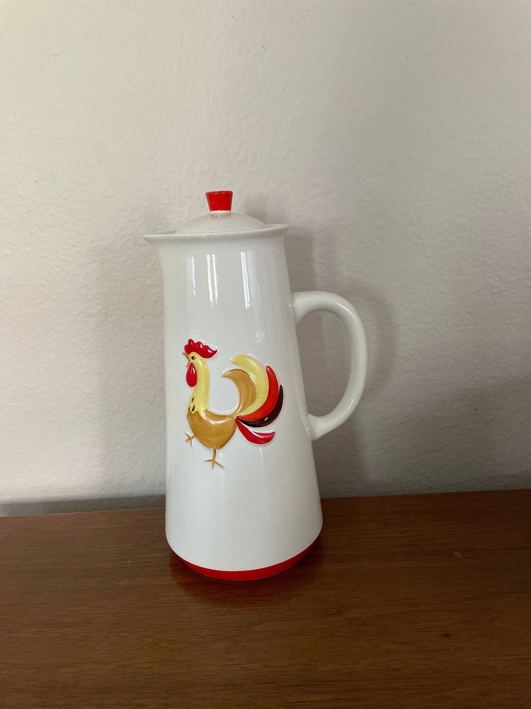 Vintage Rooster Coffee Pot, 1960's Holt Howard Rooster Coq Rouge ...