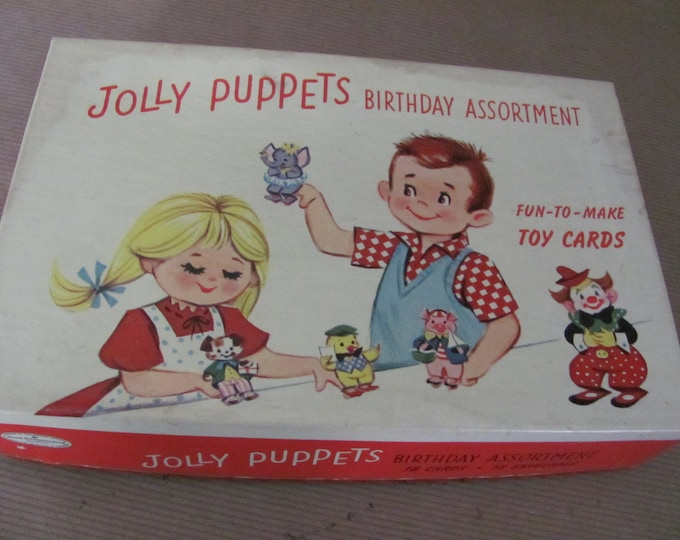 Vintage Greeting Cards, 1950's Jolly Puppets Birthday Cards, Finger ...
