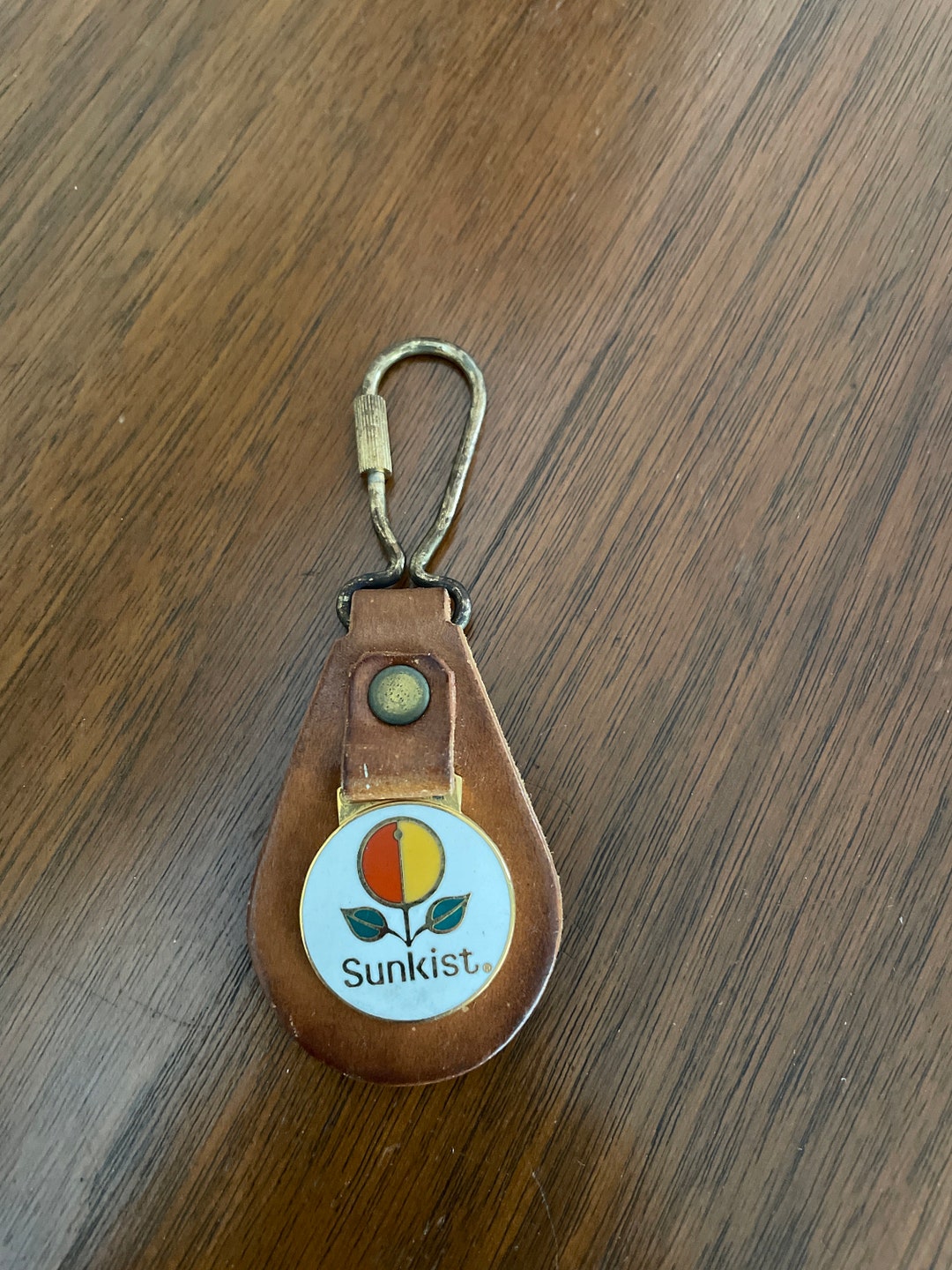 Vintage Leather Keychain, 1980's Sunkist Leather Key Ring, Key Chain ...