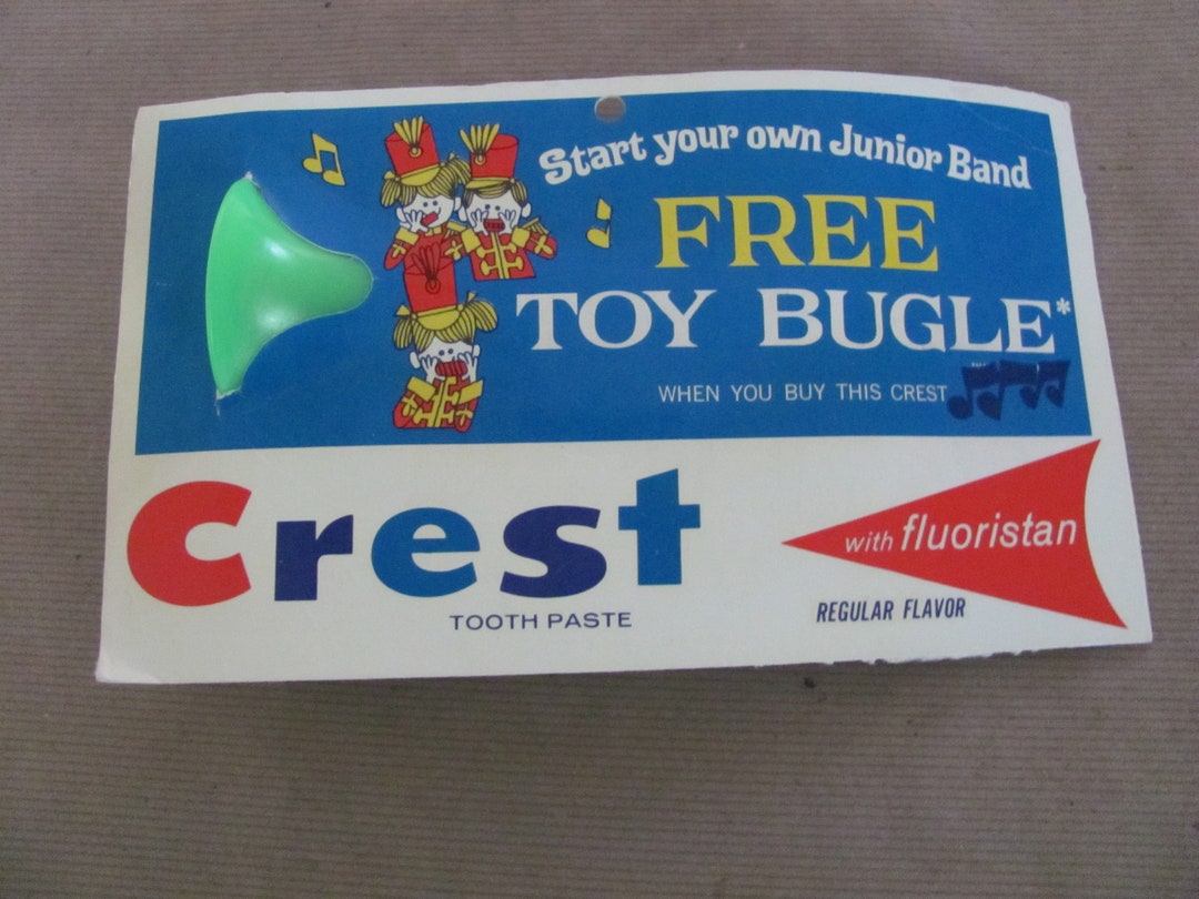 Vintage Toy Bugle, 1960's Crest Toothpaste Promotional Musical Toy ...