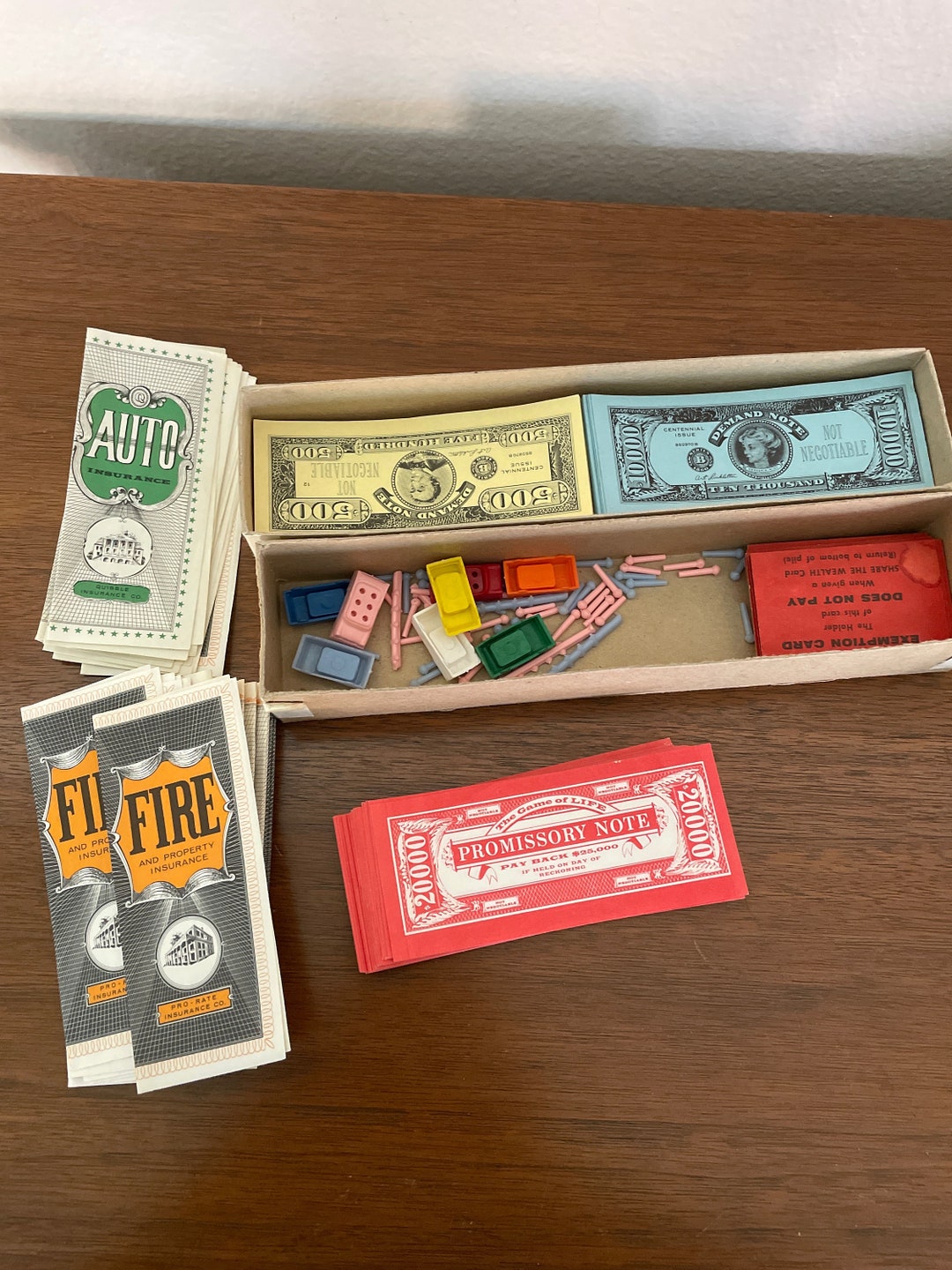 Vintage Life Game Pieces, 1960's Milton Bradley the Game of Life, Game ...