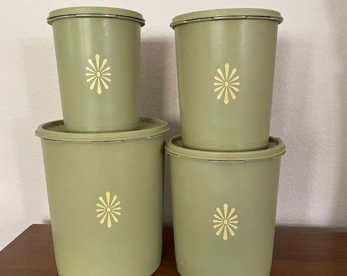 Vintage Tupperware Canister Set, 1970's Tupperware Canisters, Set of 4 ...