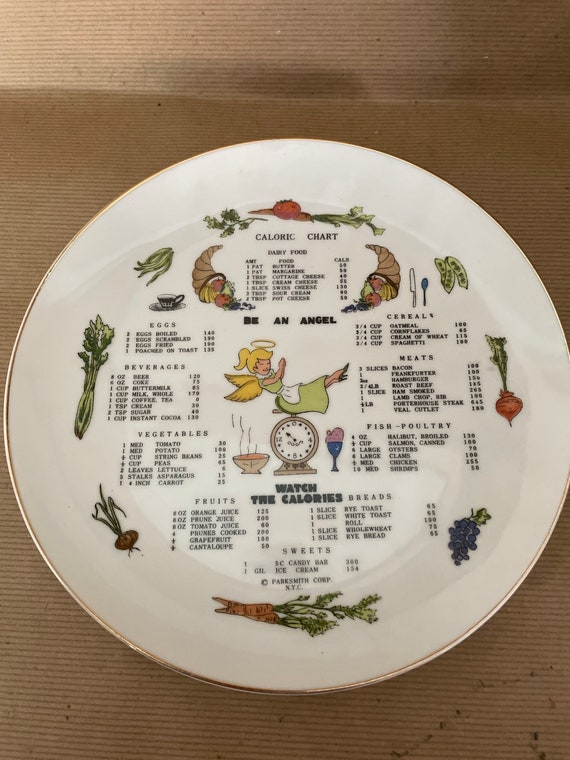 Vintage Kitchen Plate 1970's Calorie Counting Plate - Etsy