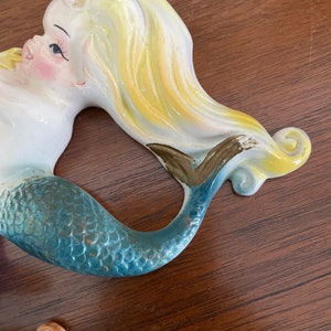 Vintage Mermaid Wall Plaques, 1950's Bradley Mermaid Wall Pockets ...