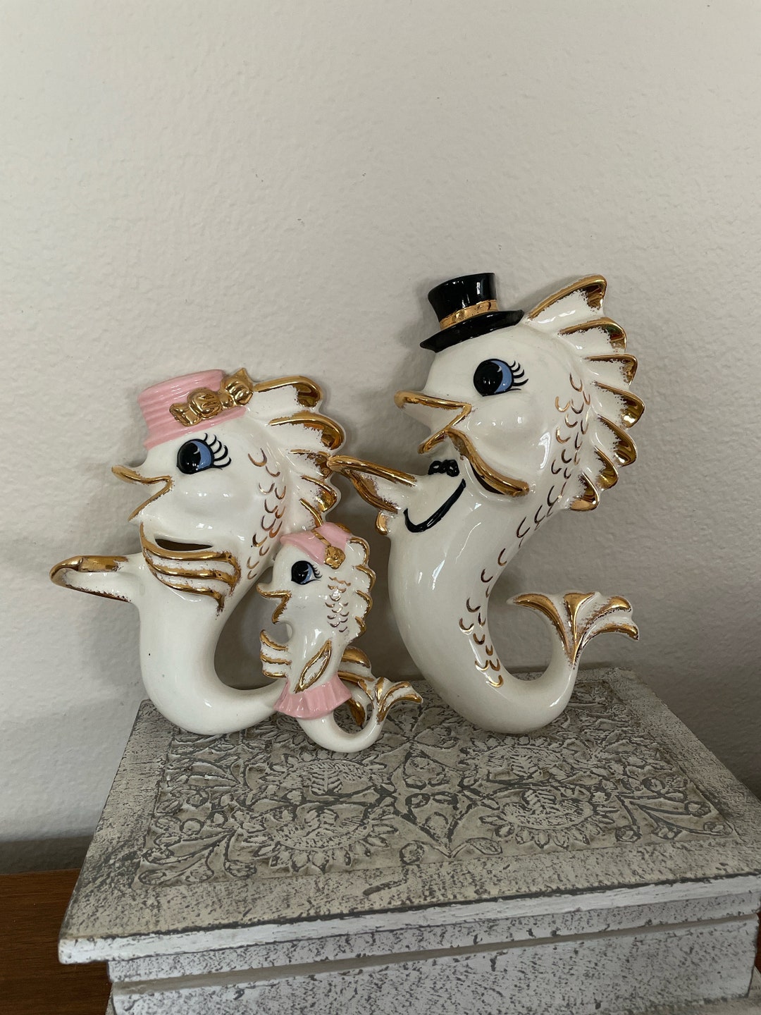 Vintage Fish Wall Plaques, 1960's Ceramic Fish Family Wall Plaques ...