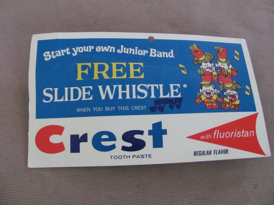 Vintage Slide Whistle 1960's Crest Toothpaste Promotional - Etsy