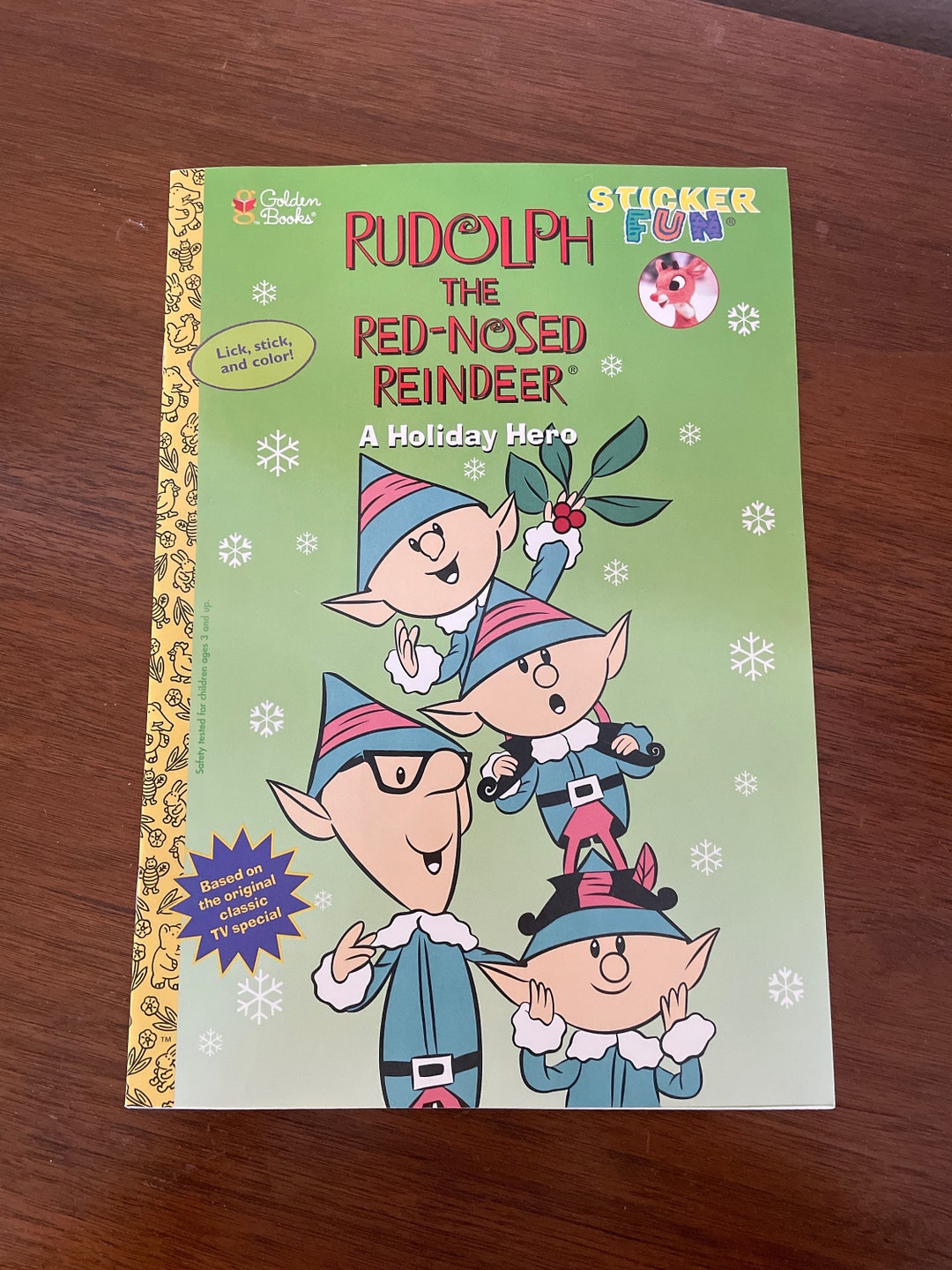 Vintage NOS Rudolph Sticker Book, 1990s Golden Book Rudolph A Holiday ...