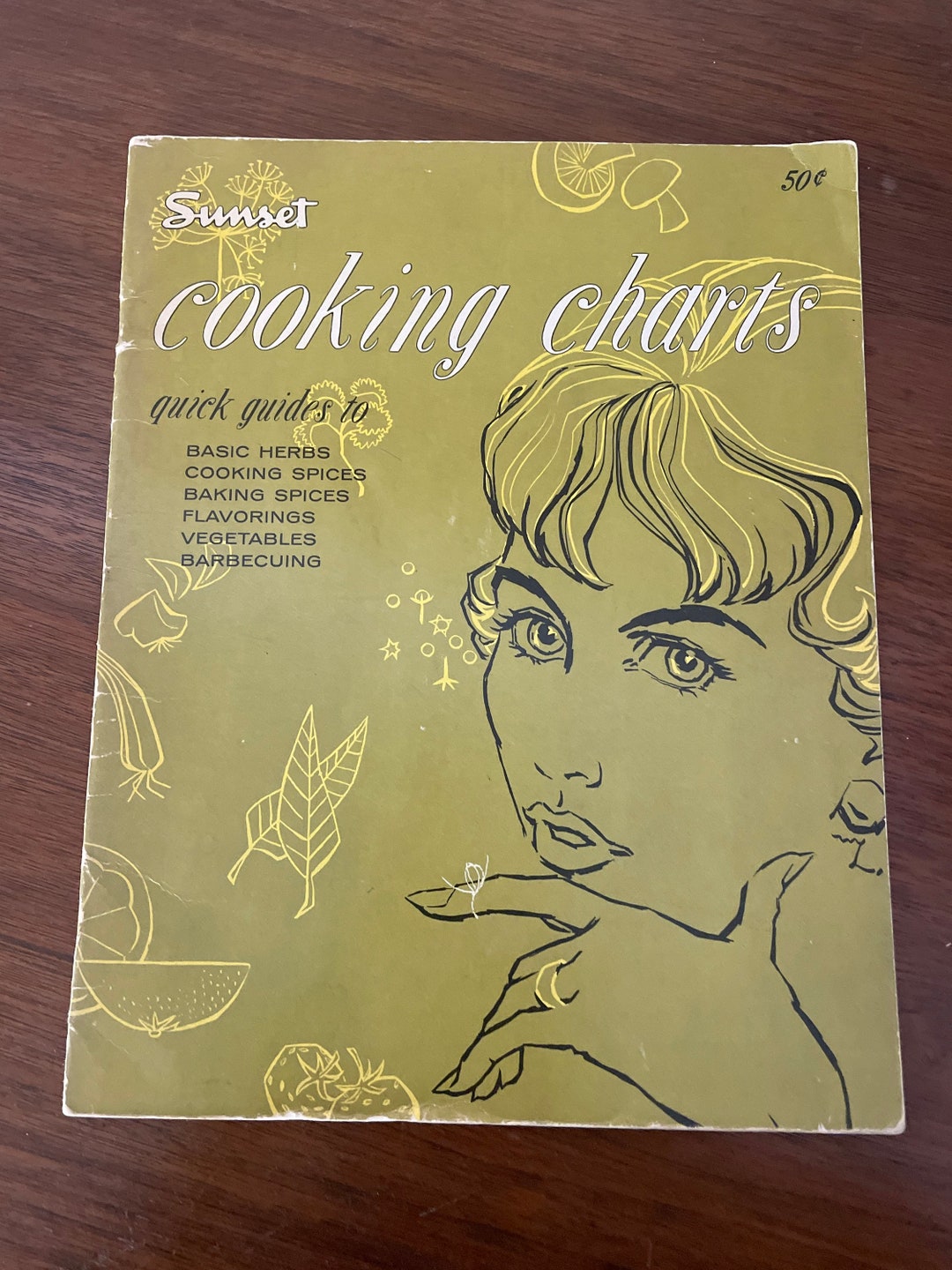 Vintage Cooking Booklet, 1950's Sunset Cooking Charts, Quick Guide to ...