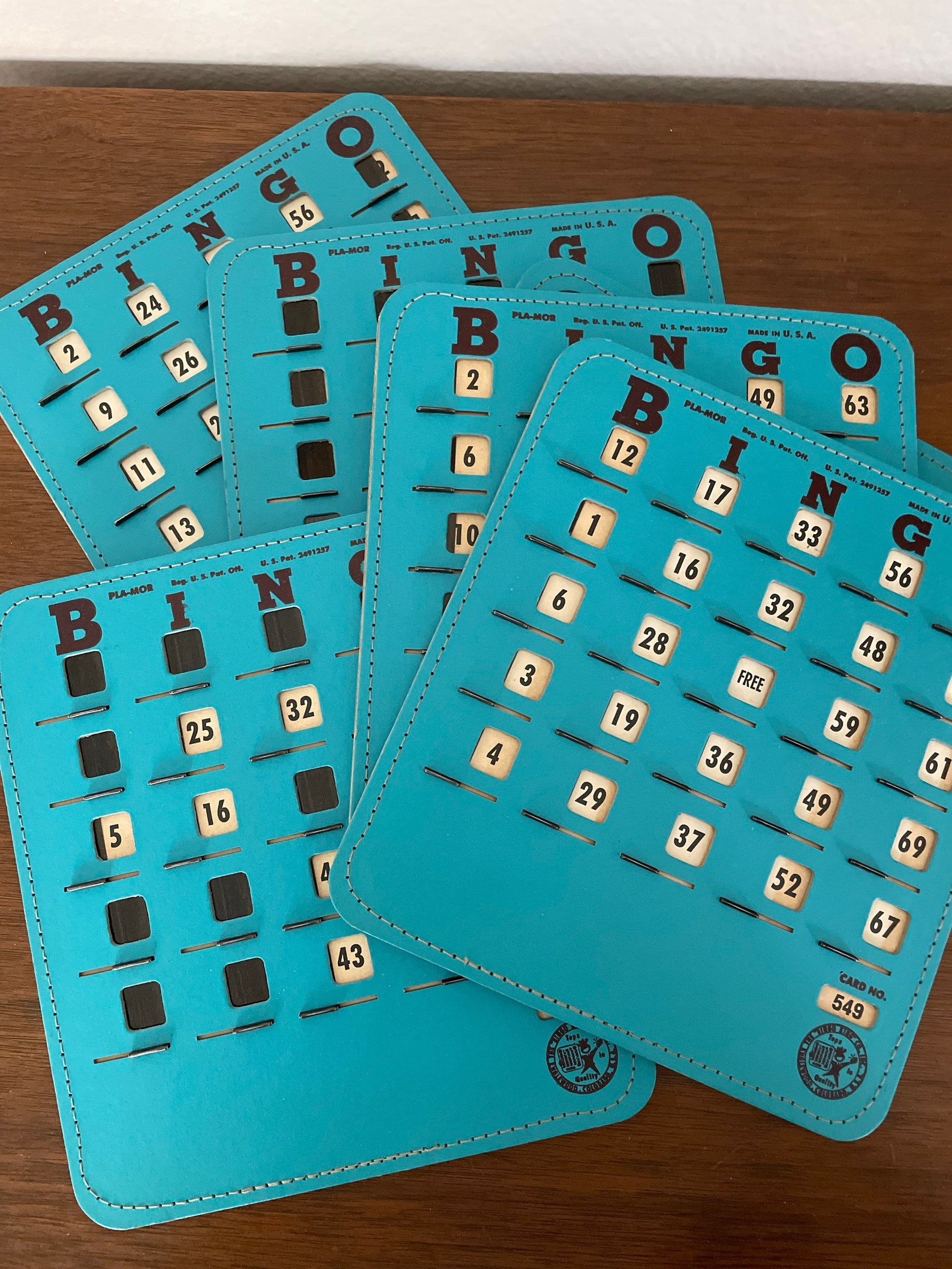 Vintage Bingo Cards 1960's Pla-mor Bingo Cards Sliding - Etsy