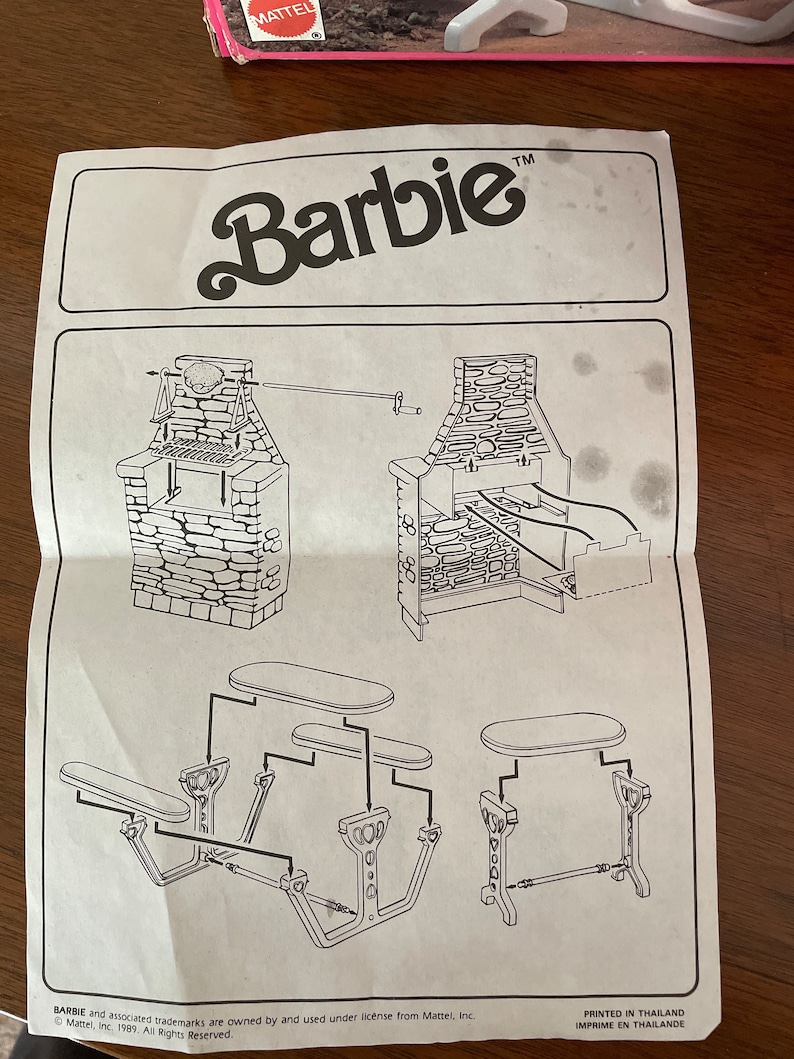 Vintage Barbie Playset, 1980's Barbie Western Fun Barbecue Playset ...