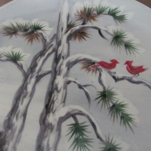 Vintage Christmas Plate, 1970's Ucagco Hashimura Winter Scene, Snowy ...