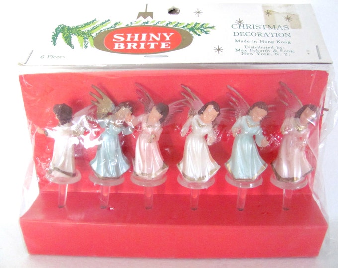 Vintage Christmas 1960's Shiny Brite Christmas Angel Picks, Package ...