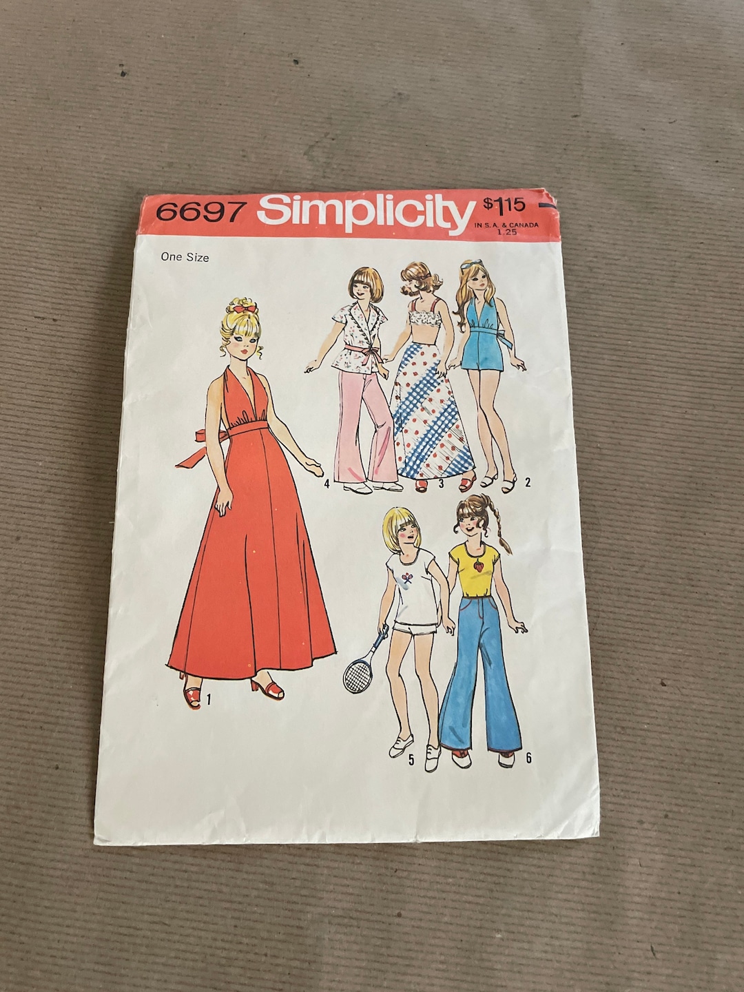 Vintage Fashion Doll Sewing Pattern, 1970's Simplicity 6697, 11-1/2 ...