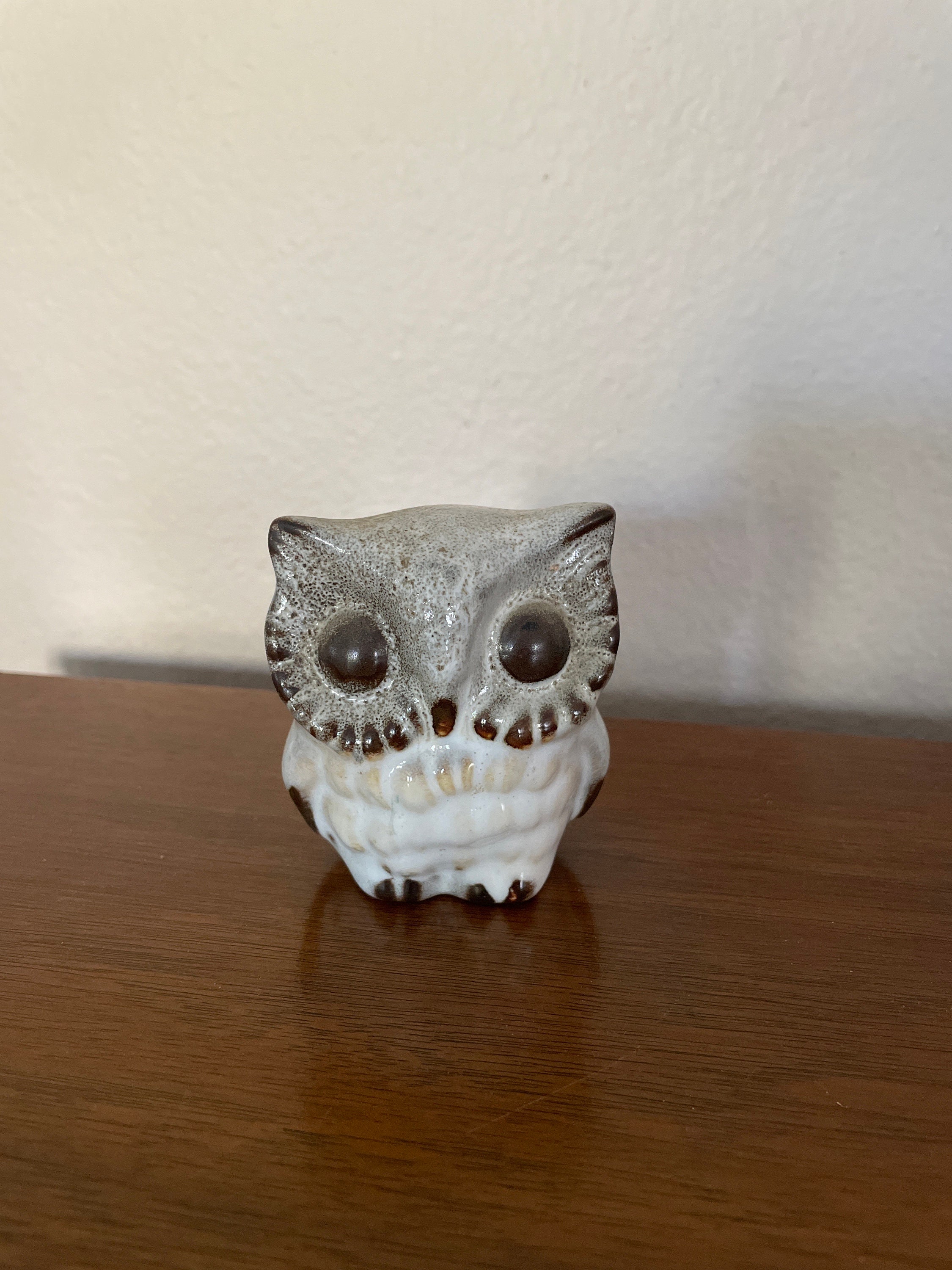 Vintage Owl Figurine, 1960's Howard Pierce Pottery Small Brown Owl ...