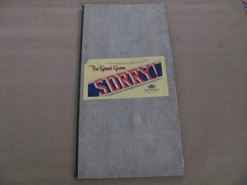 Vintage Sorry Game Board 1950's Parker Brothers Sorry - Etsy