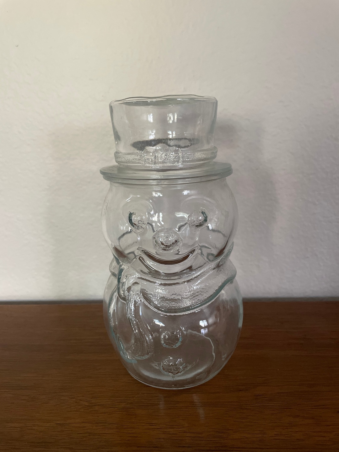 Vintage Christmas Snowman, Libbey's Glass Snowman Jar, Snowman Candy ...