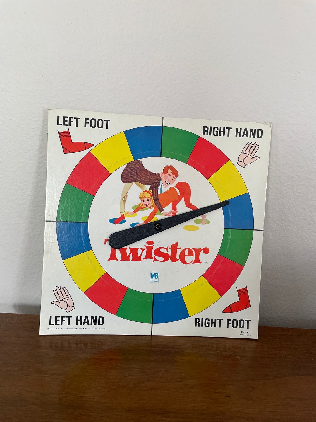Vintage Twister Spinner, 1960's Milton Bradley Twister Spinner Board ...