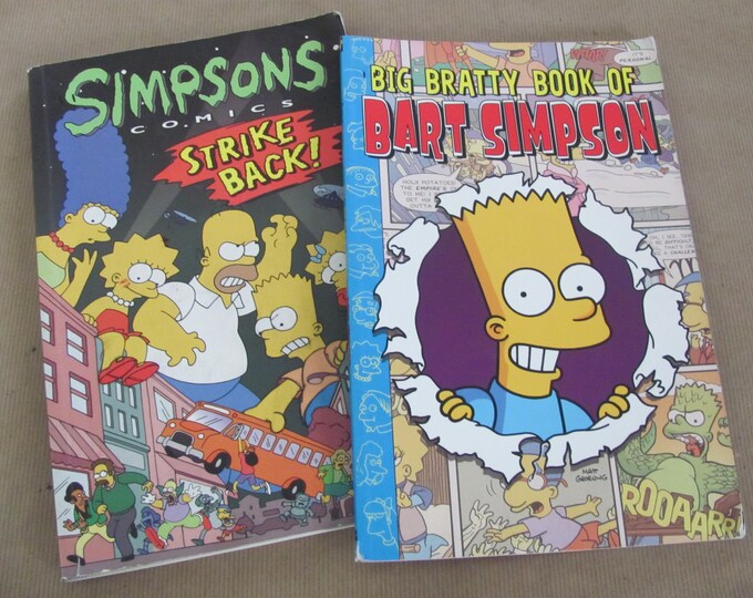 Vintage Simpsons Comic, Simpsons Strike Back, Big Bratty Book of Bart ...